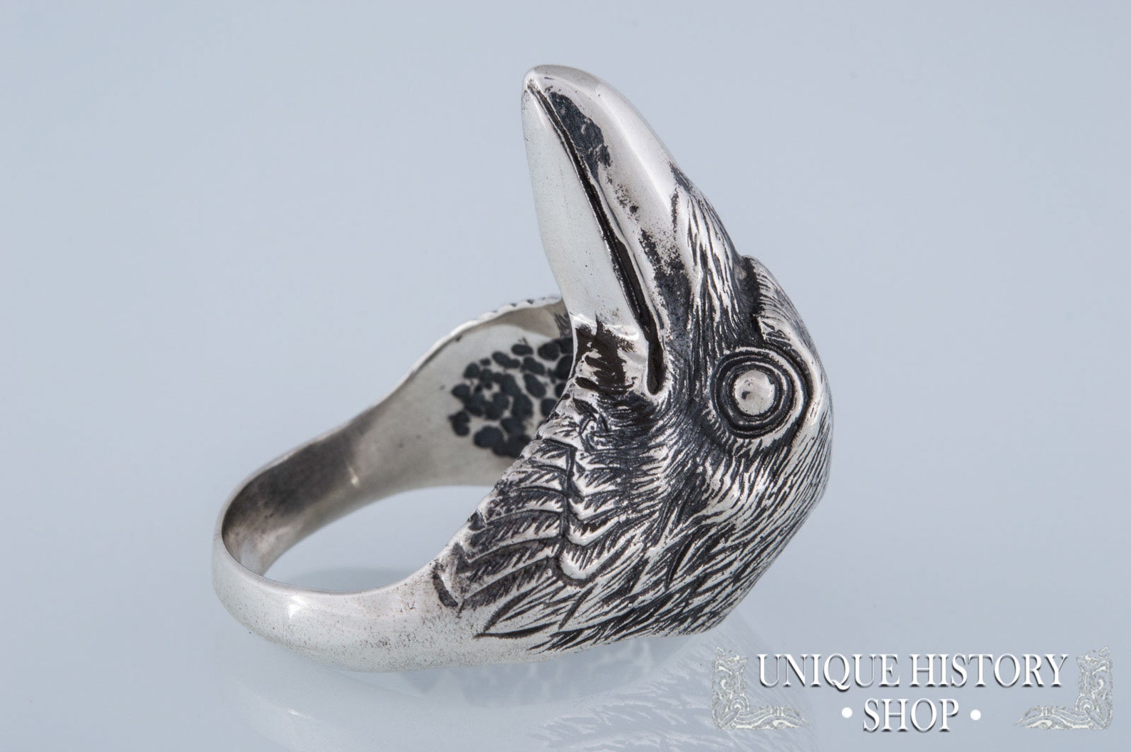 Viking Odin Raven Ring Silver Norse Ring Viking Ring Hugin - Etsy