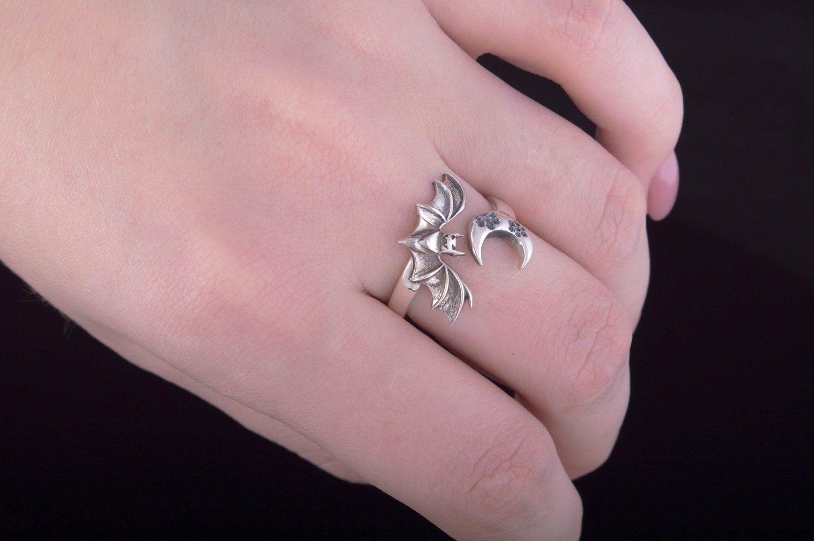 Silver Bat Ring Bat Jewelry Flying Bat Ring Gothic Ring - Etsy
