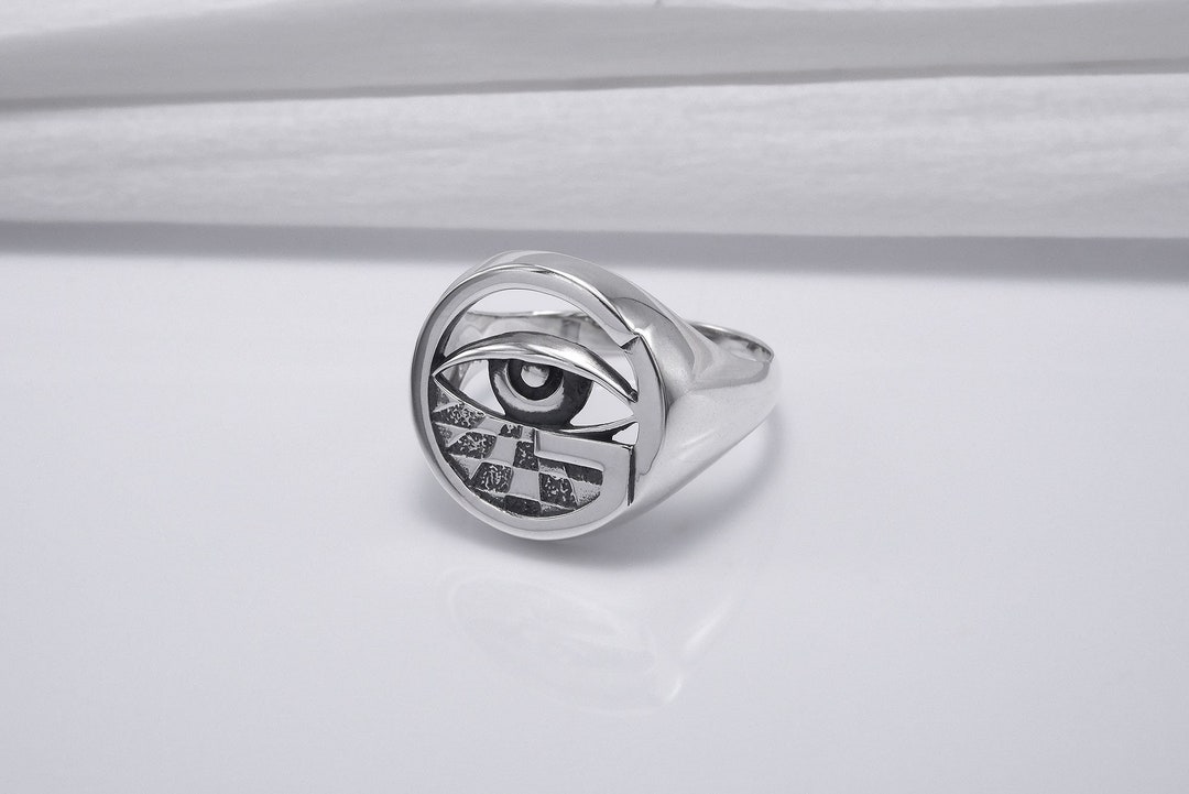 Silver Masonic Ring - Freemason Jewelry With Eye of Providence and ...