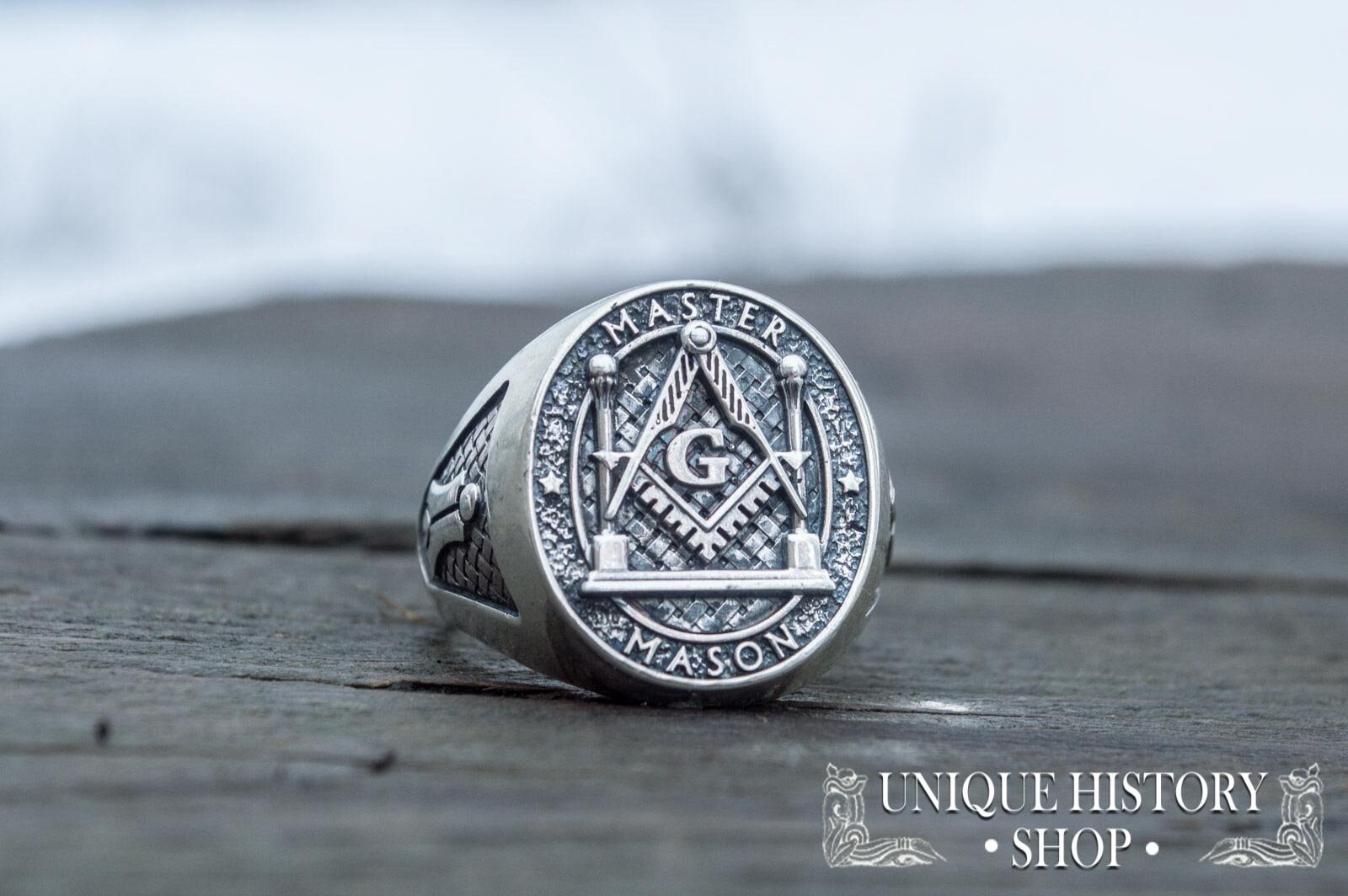 Master Mason Ring Silver Masonic Ring Master Mason Jewelry Etsy