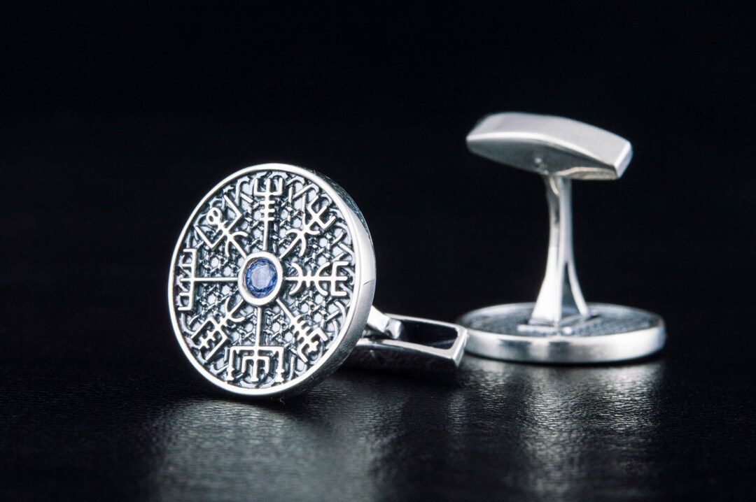Silver Viking Cufflinks - Mens Suit Accessories, Wedding Gift for Men ...