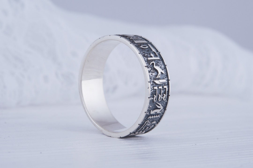Ancient Egypt Ring - Silver Egyptian Jewelry With Hieroglyphs ...