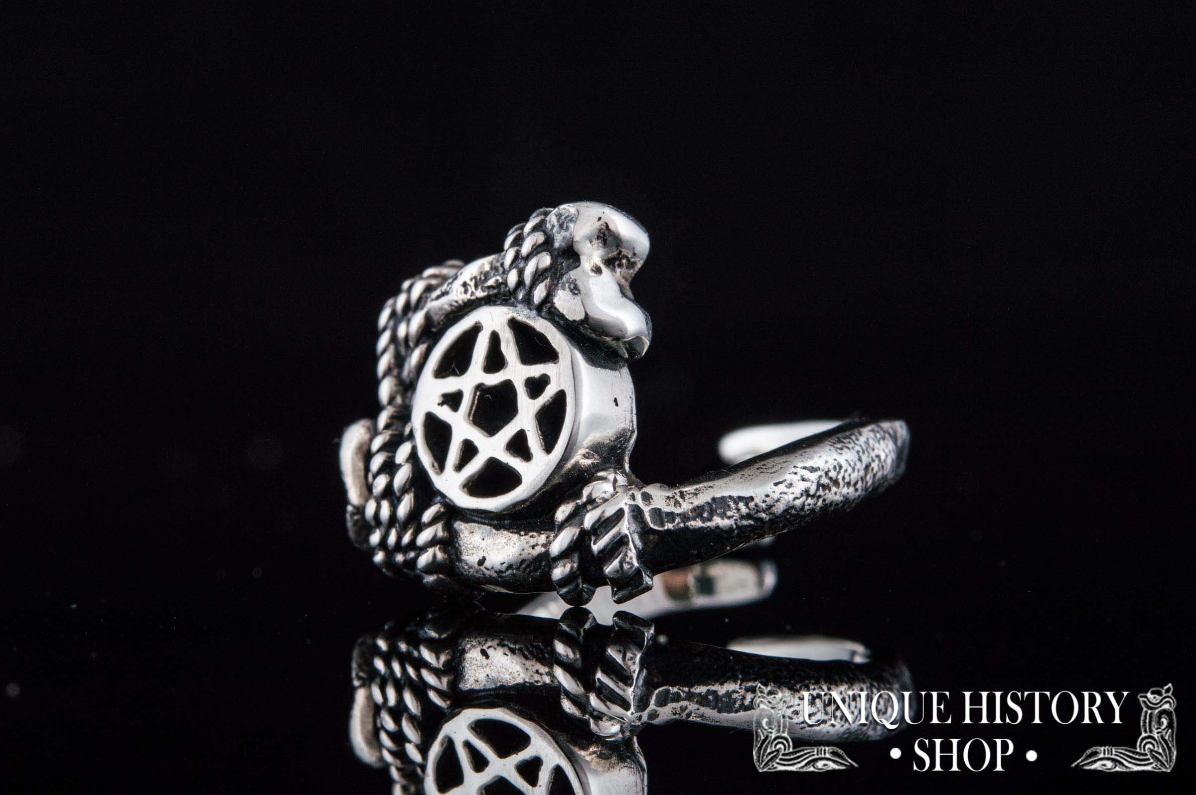 Pentagram Symbol With Bones Wiccan Ring Pentacle Wiccan | Etsy