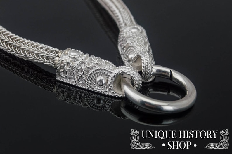 Unique Viking Knit Chain - Handcrafted 925 Silver Norse Chain With Wolf ...
