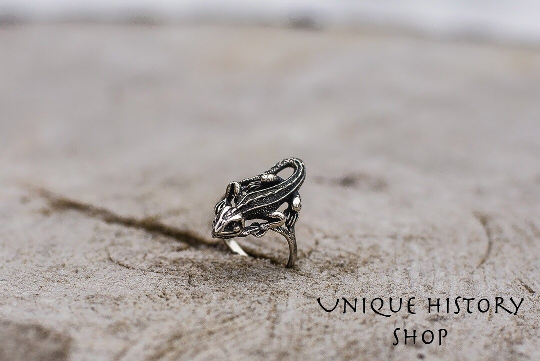 Silver Iguana Ring - Silver Reptile Wildlife Jewelry With Gecko Animal ...