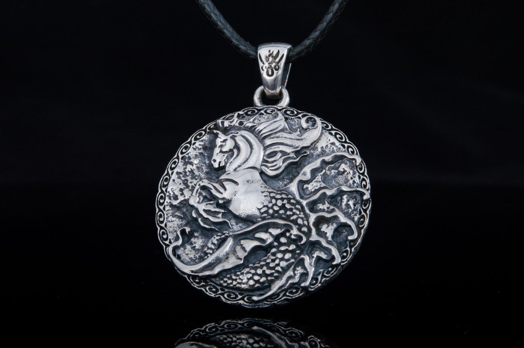 Hippocampus Greek Symbol Necklace, Sea Monster Jewelry, Mythical Horse ...