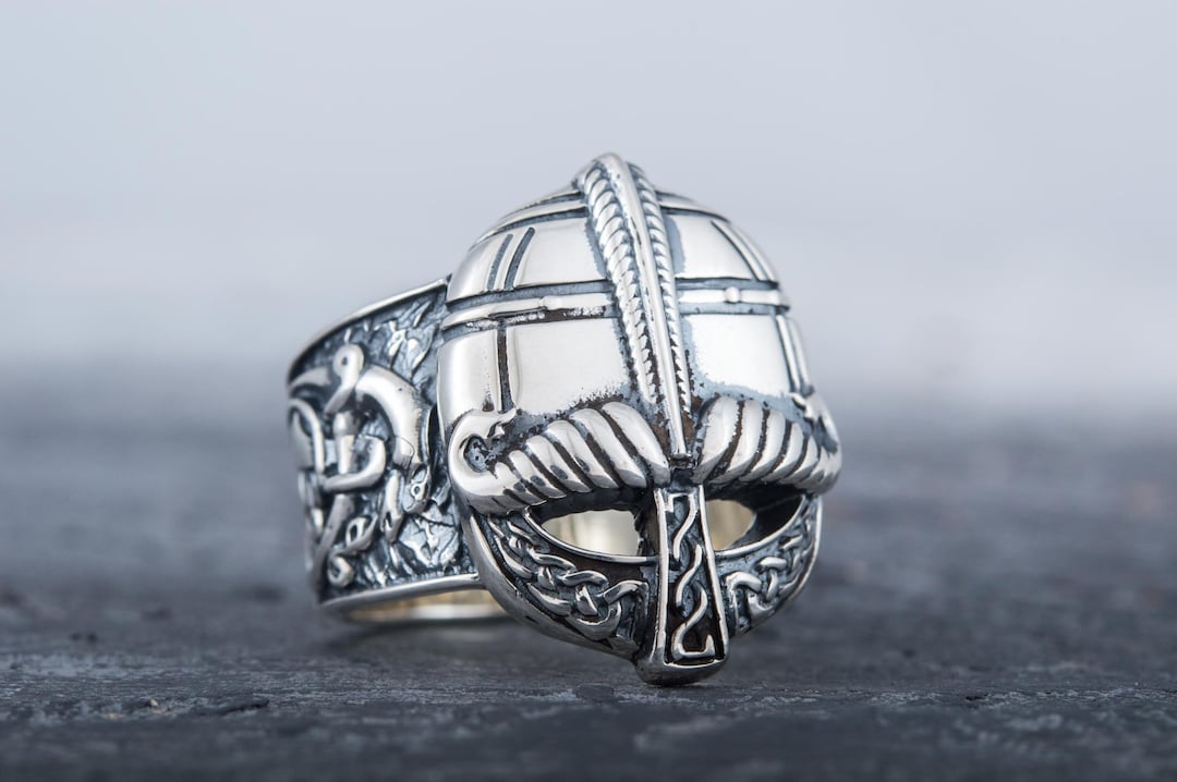 Viking Helmet Ring - Silver Scandinavian Jewelry With Authentic Viking ...