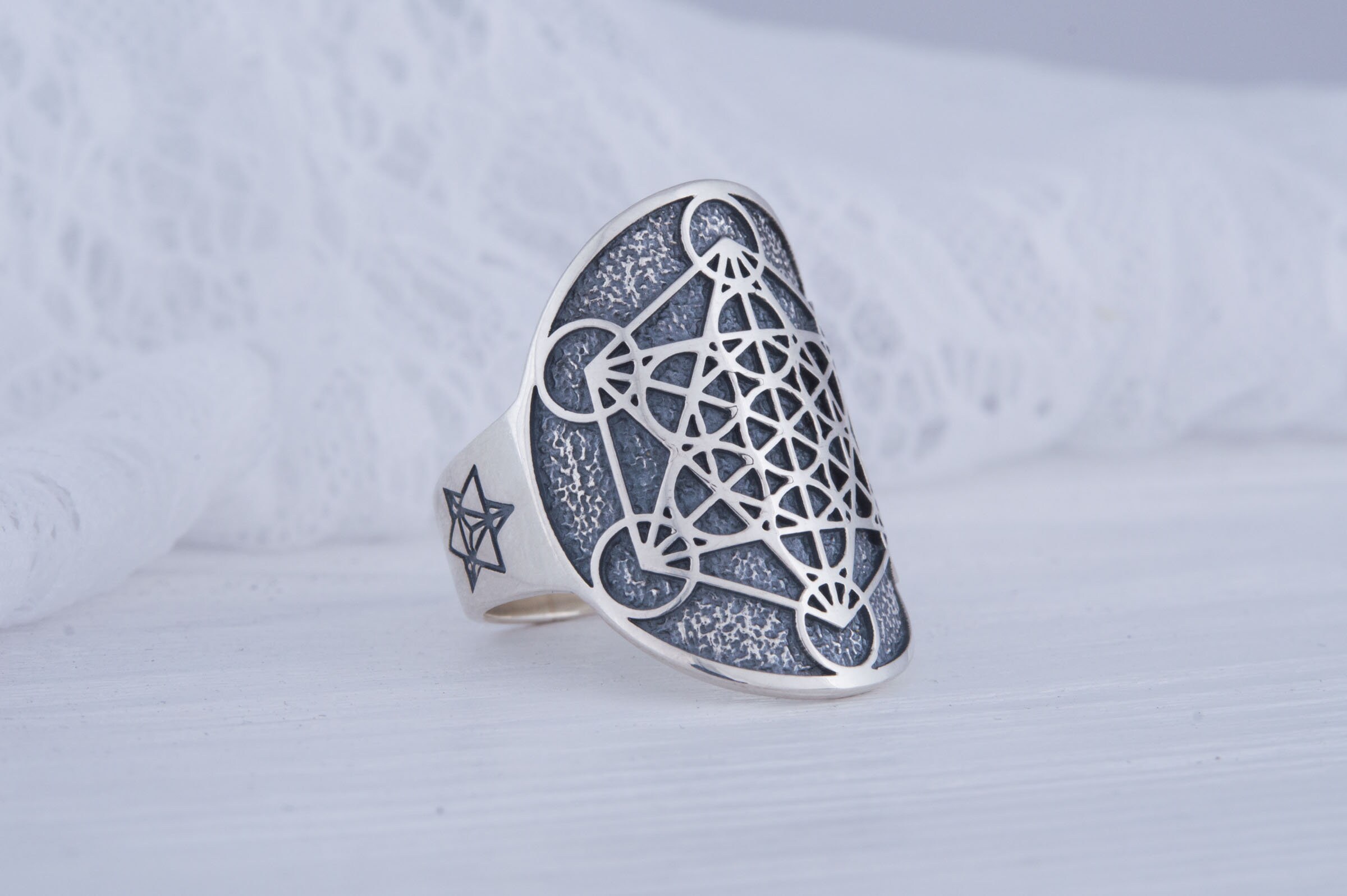 Metatron Würfel Ring, Silber Metatron Würfel, Heilige Geometrie ...