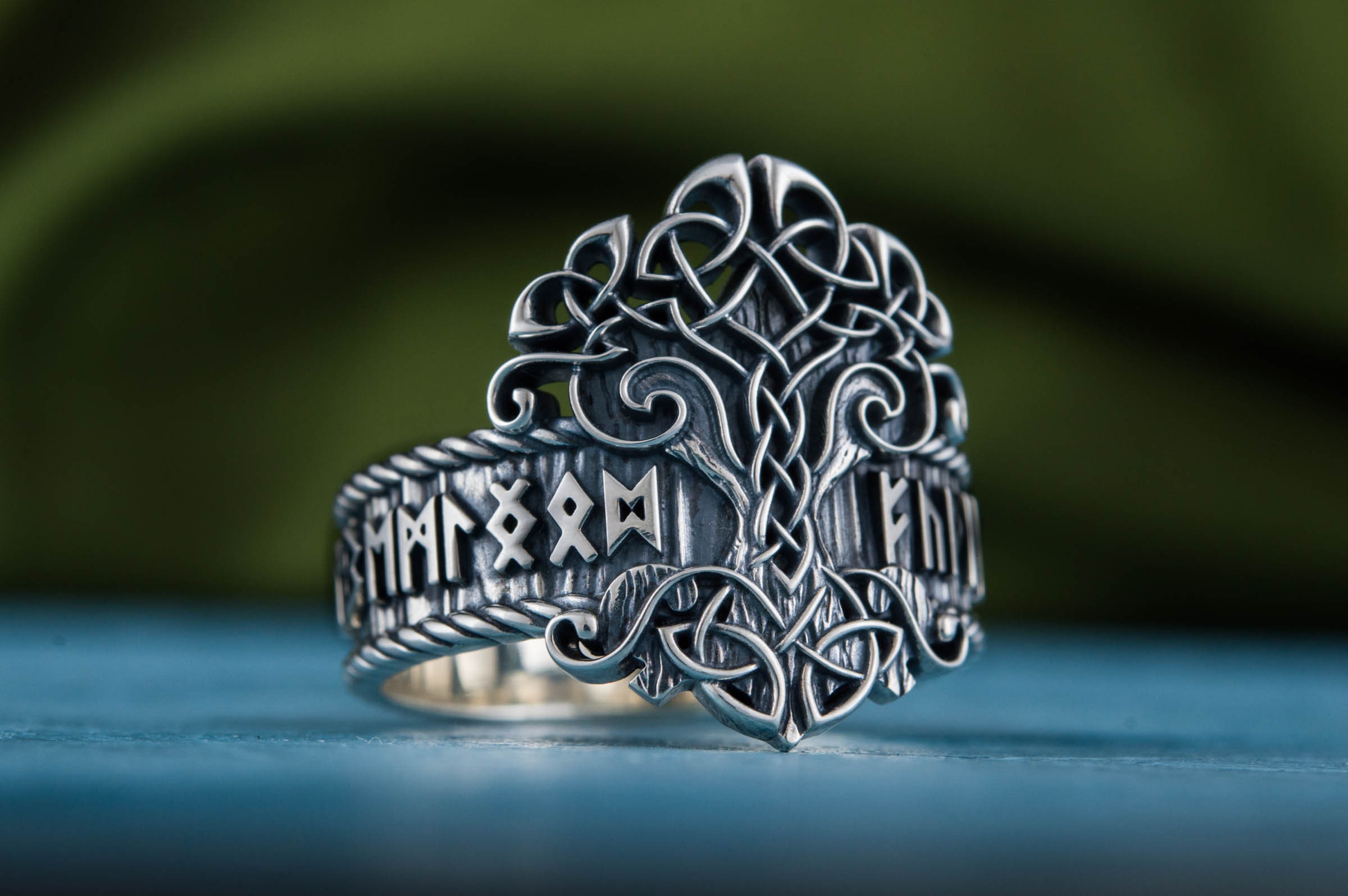 Tree of Life Ring Silver Yggdrasil Ring Norse Runes Jewelry - Etsy