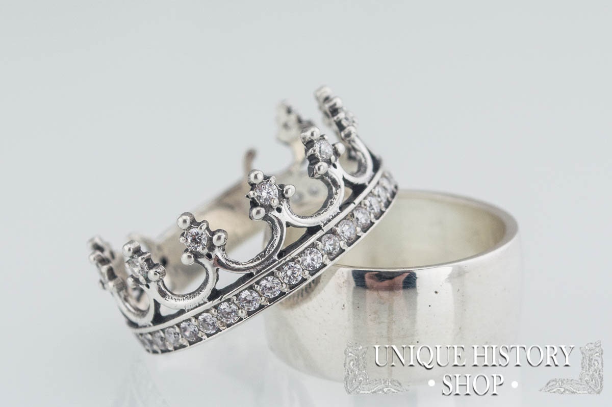 Princess Crown Ring with Cubic Zirconia Silver Tiara Ring | Etsy