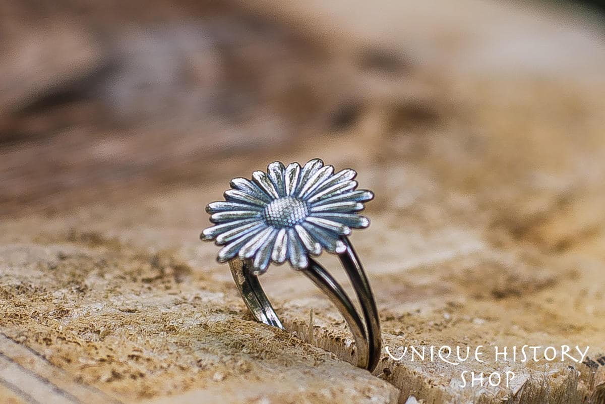 Sunflower Ring Flower Ring Silver Flower Jewelry Tiny - Etsy