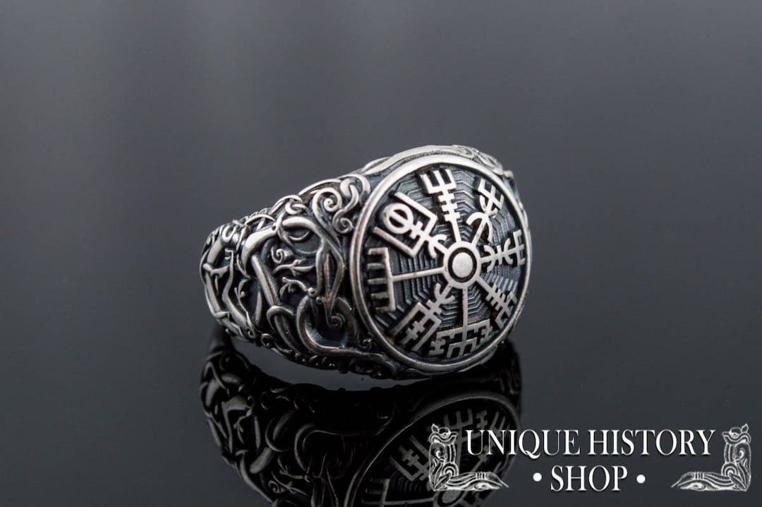 Vegvisir Viking Ring - Silver Nordic Compass Jewelry in Scandinavian ...