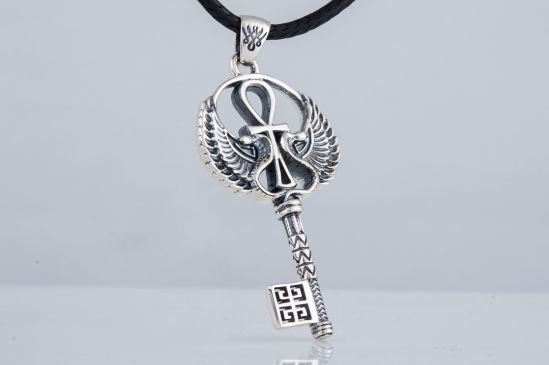 Egyptian Ankh Necklace in the Shape of Ancient Key - Sterling Silver ...