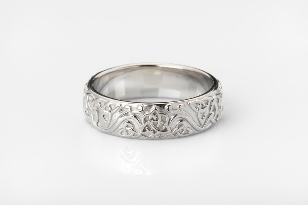 Viking Promise Ring - Gold Norse Wedding Band Featuring Celtic Knot ...