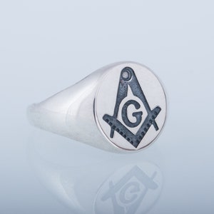 Simple Masonic Signet, Silver Masonic Jewelry, Simple Freemason Ring ...