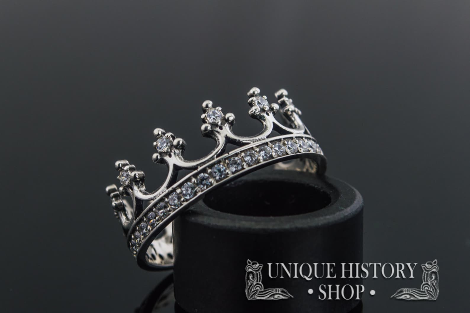 Princess Crown Ring with Cubic Zirconia Silver Tiara Ring | Etsy