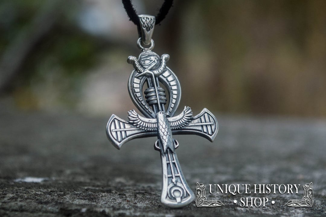 Silver Egypt Ankh Amulet, Eye of Horus Necklace, Egyptian Amulet ...