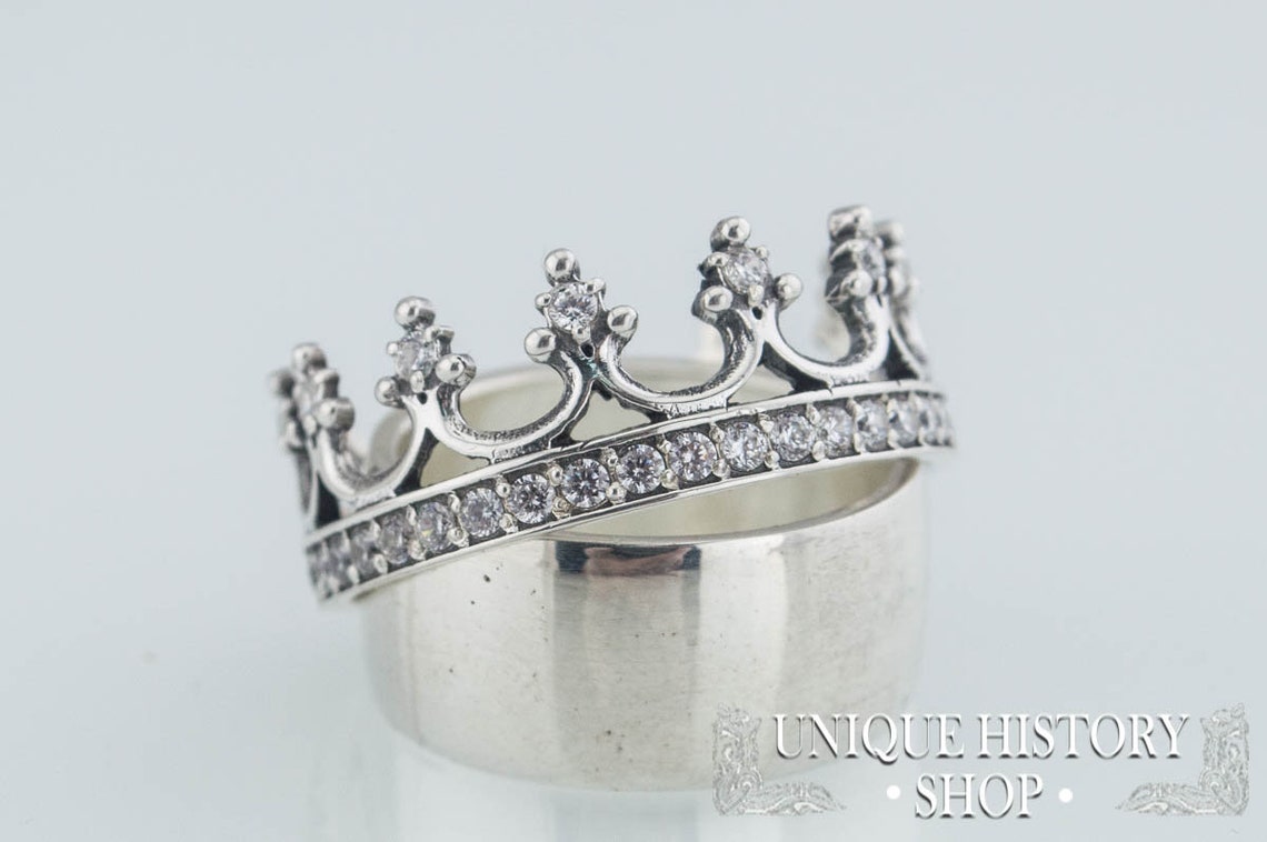 Princess Crown Ring with Cubic Zirconia Silver Tiara Ring | Etsy