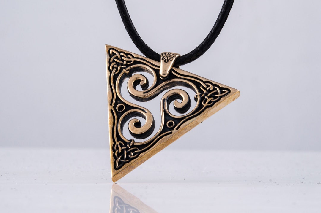 Bronze Celtic Triskelion Pendant, Ancient Symbol Necklace, Triple ...