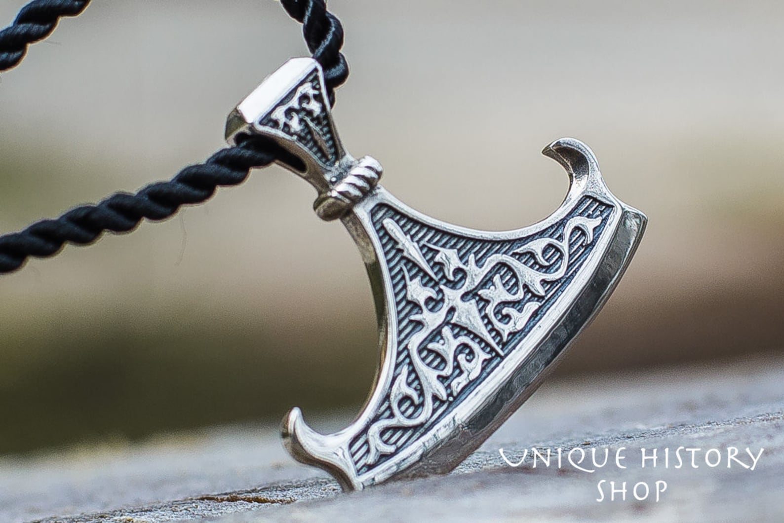 925 Silver Perun God Axe Ancient Pendant Amulet with Ornament | Etsy