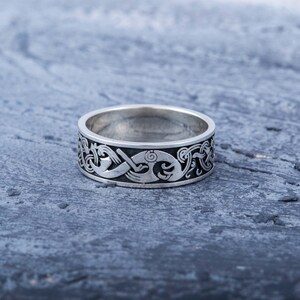 Ancient Viking Ring - Silver Norse Jewelry With Urnes Style Pattern ...