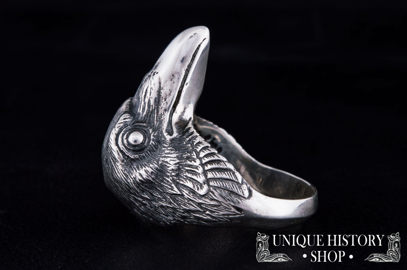 Viking Odin Raven Ring Silver Norse Ring Viking Ring Hugin - Etsy
