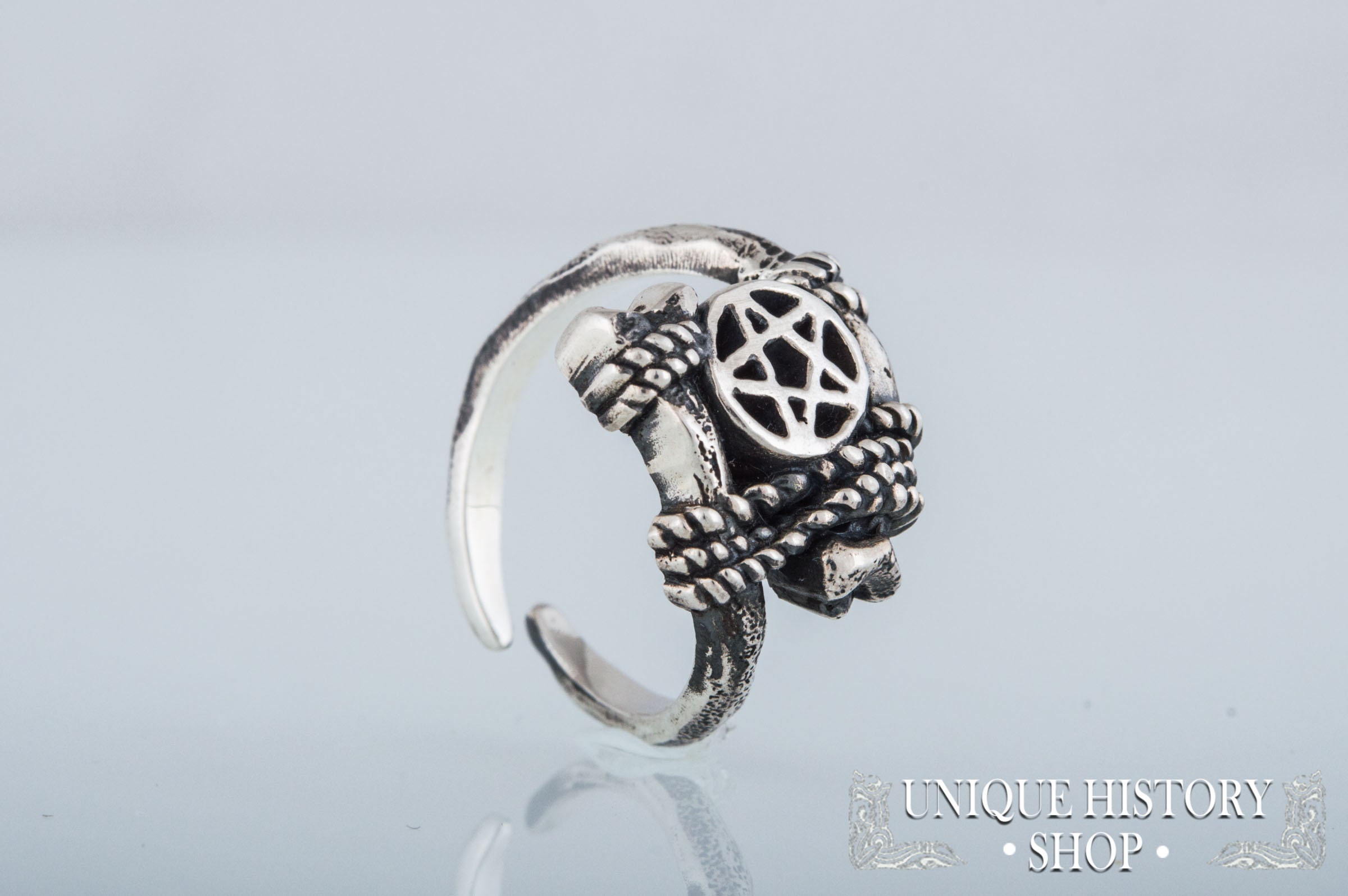 Pentagram Symbol With Bones Wiccan Ring Pentacle Wiccan | Etsy