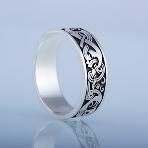 Ancient Viking Ring - Silver Norse Jewelry With Urnes Style Pattern ...
