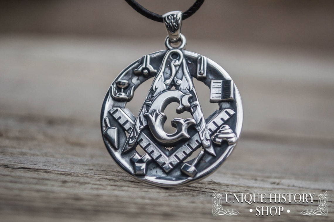 Freemason Silver Pendant, Silver Masonic Jewelry, Knights Templar ...
