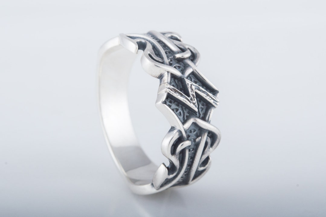 Viking Runes Ring - Norse Runic Jewelry Featuring Sol Rune Symbol ...