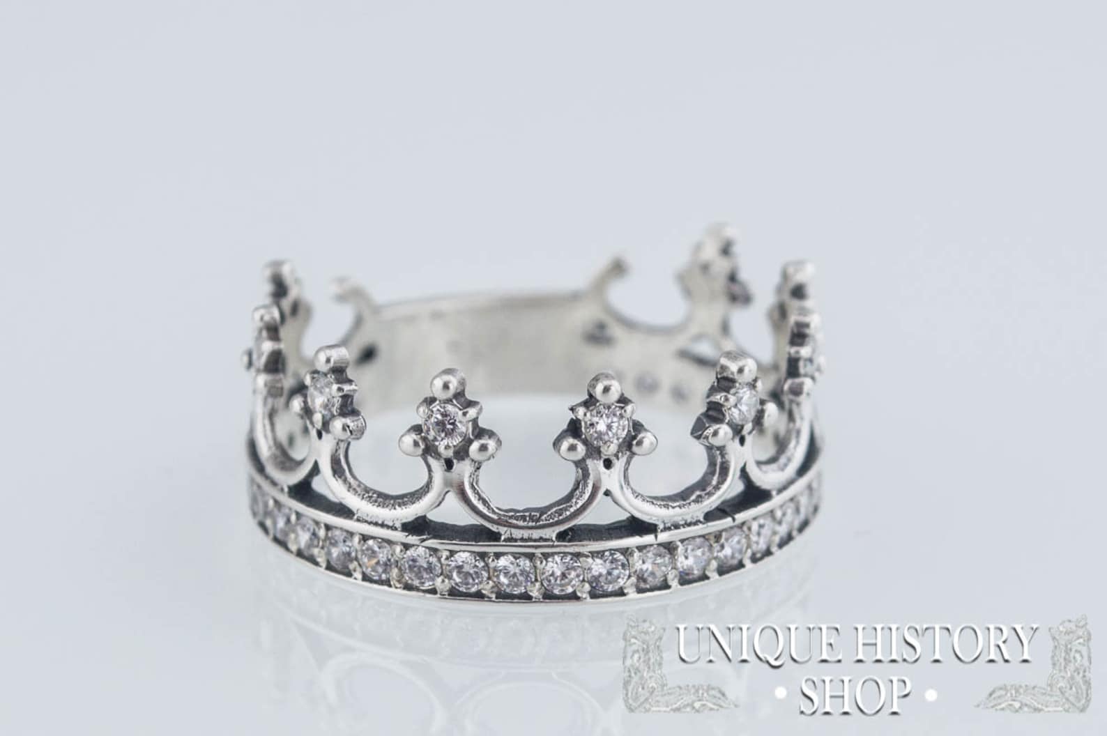 Princess Crown Ring with Cubic Zirconia Silver Tiara Ring | Etsy