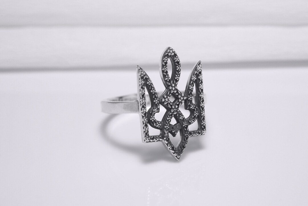 Ukrainian Trident Ring - Authentic National Jewelry With Flowers ...