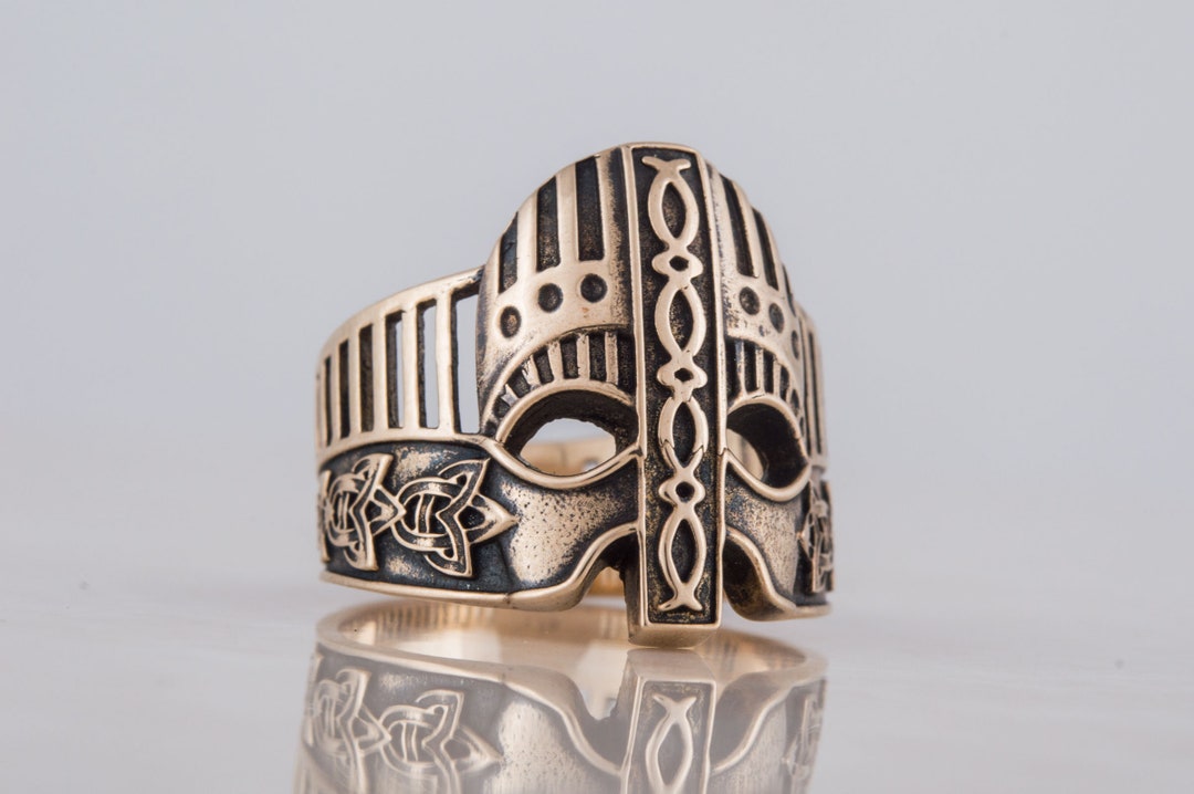 Viking Warrior Ring - Bronze Helmet Jewelry With Norse Spirit ...