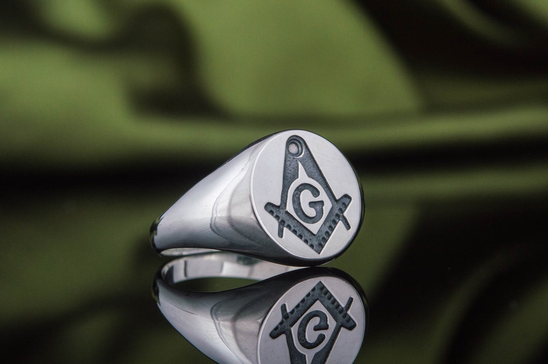 Simple Masonic Signet, Silver Masonic Jewelry, Simple Freemason Ring ...