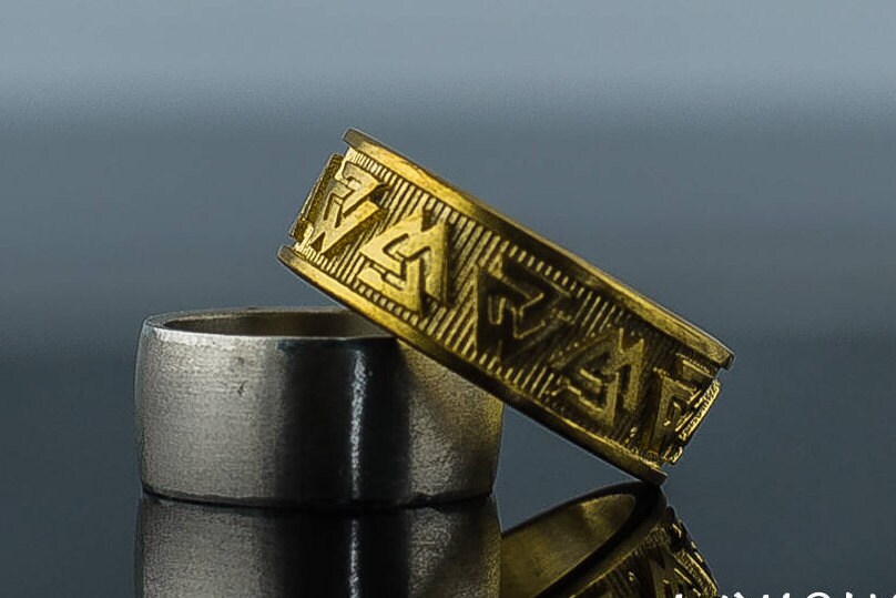 Viking Valknut Ring - Gold Old Norse Jewelry Featuring Odin Symbol ...
