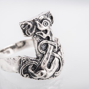 Hammer of Thor Ring Mjolnir Jewelry With Jelling Style Pattern ...