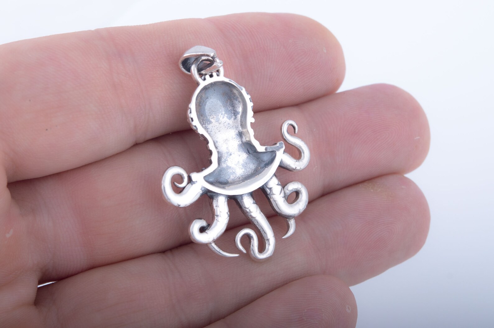 Silver Octopus Pendant - Scuba Diver Necklace With Kraken Design ...