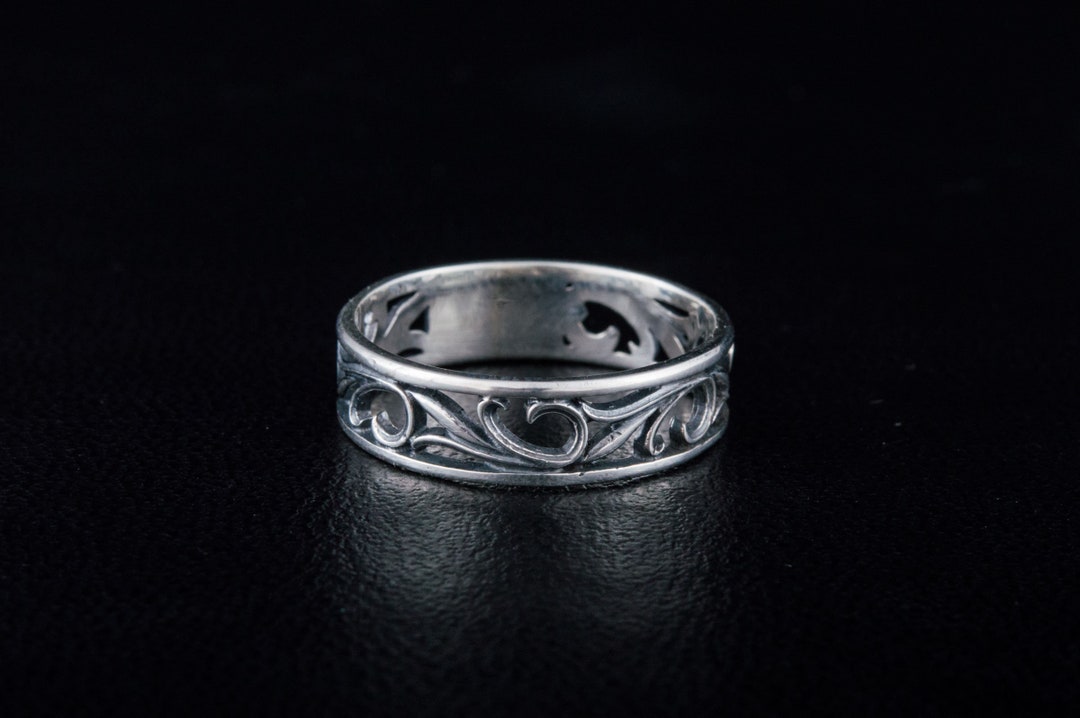925 Silver Floral Ornament Ring Silver Flowers Ring Braided - Etsy