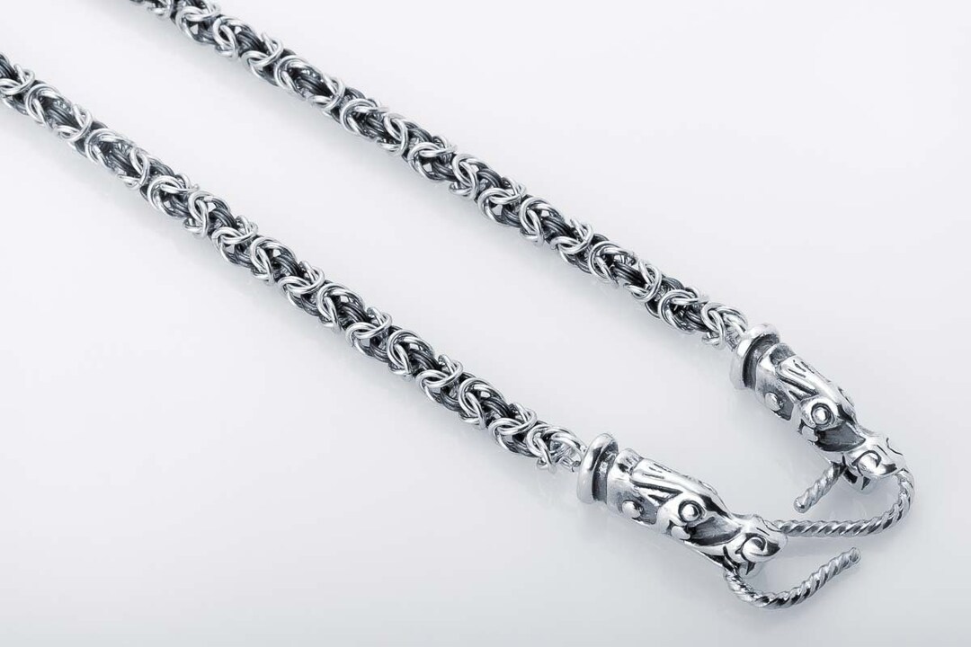 Viking Wolf Chain - Sterling Silver Norse Chain for Pendant With Wolf ...