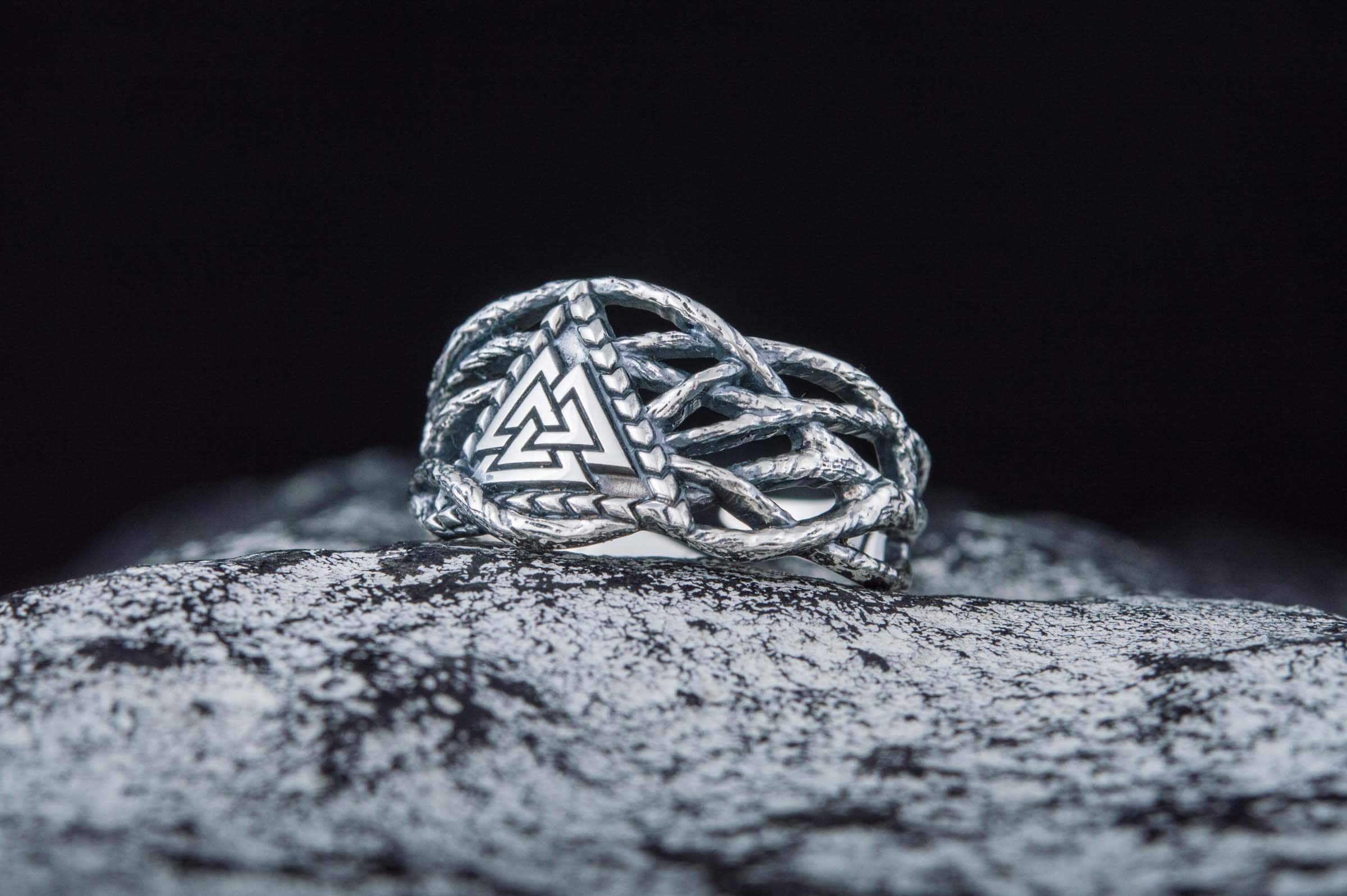 Silver Valknut Ring Norse Ring Scandinavian Ring Silver | Etsy