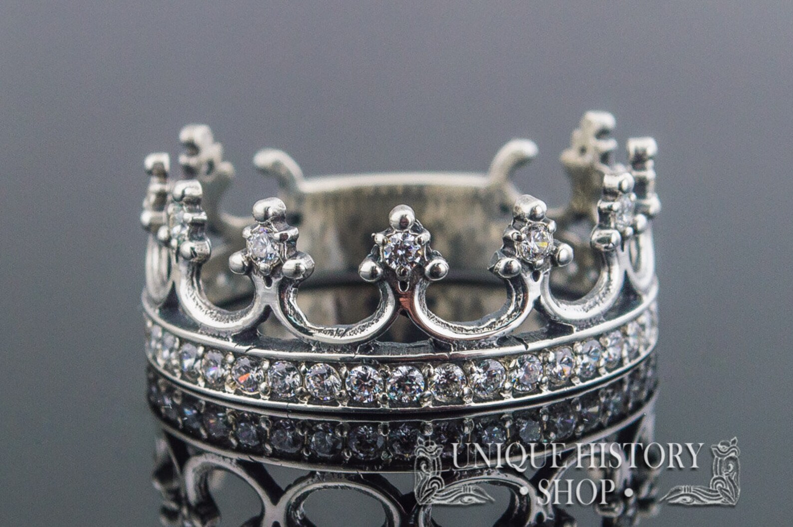 Princess Crown Ring With Cubic Zirconia Silver Tiara Ring - Etsy