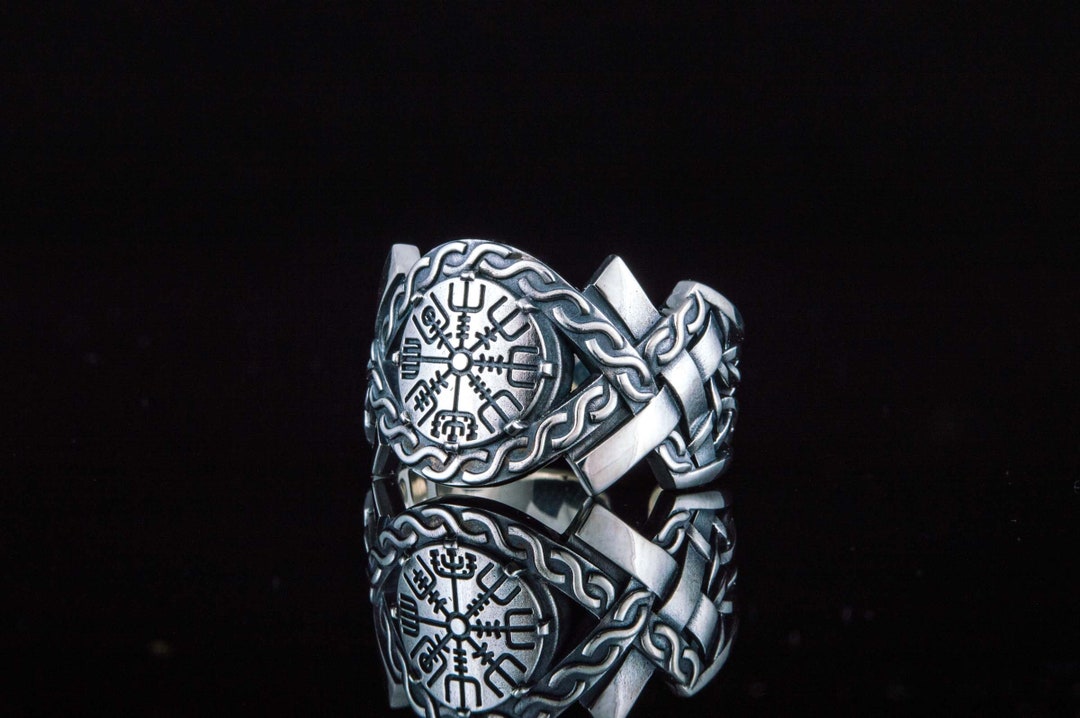 Silver Vegvisir Ring - Silver Viking Jewelry With Ancient Pagan Symbol ...