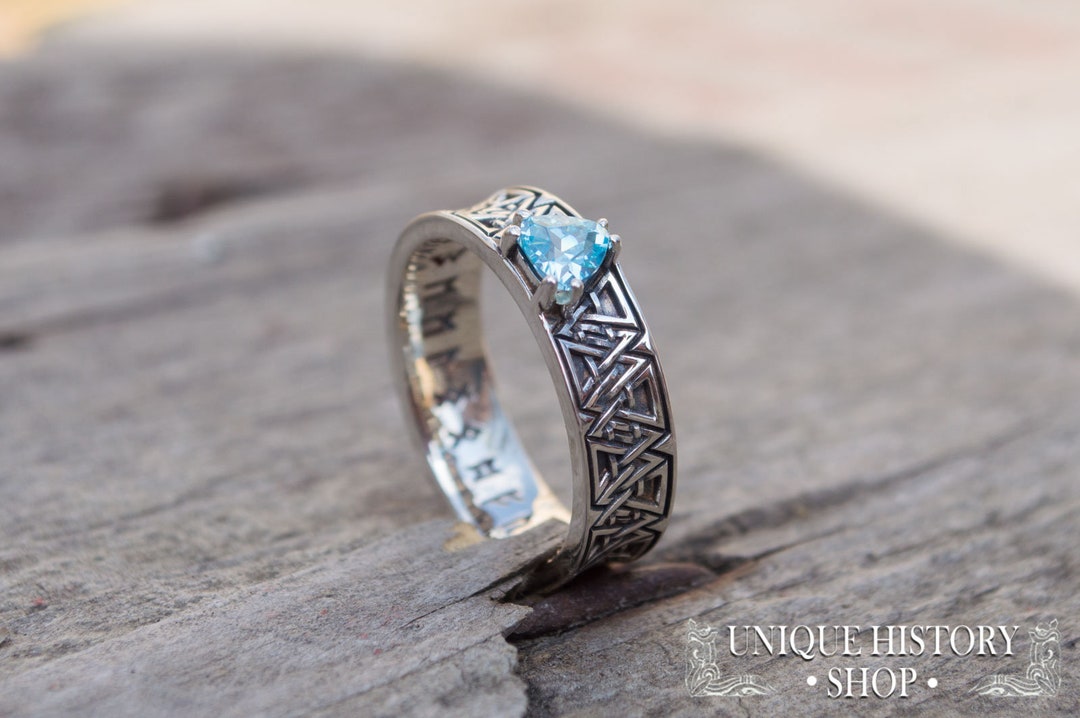 Valknut Symbol Wedding Ring - Ancient Viking-inspired Ornament Jewelry ...