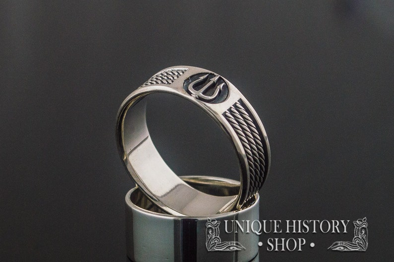Poseidon Trident Seaman Ring, Sterling Silver Sailor Jewelry, Ring With ...