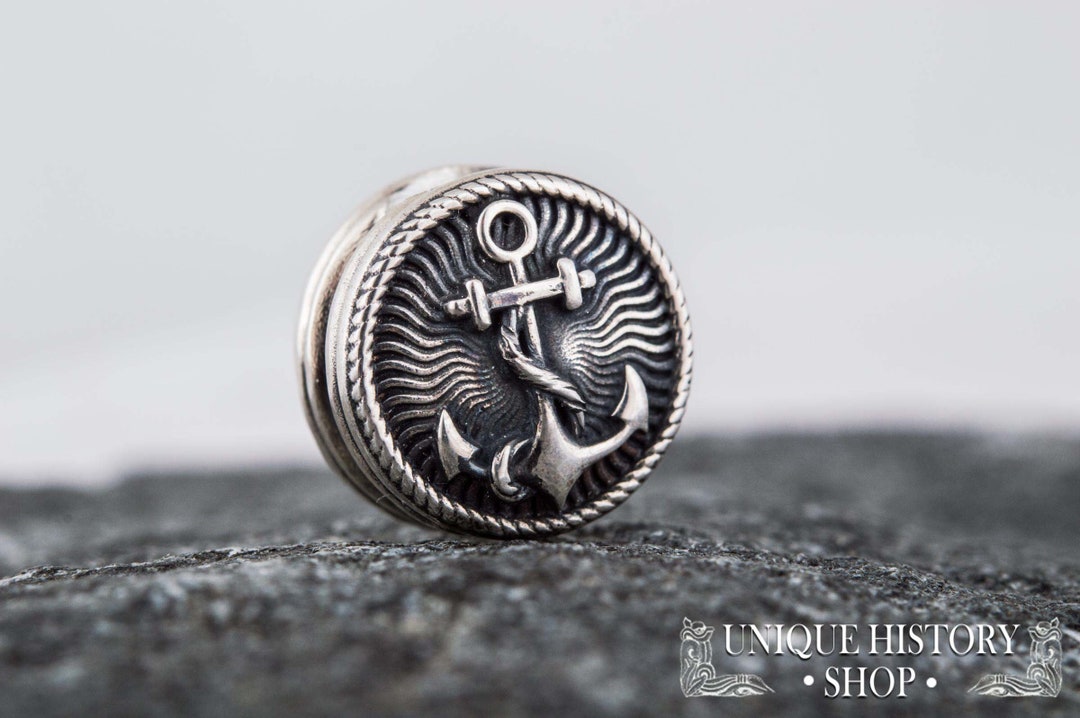 Anchor Paracord Bead - Silver Nautical Bracelet for Ocean Lovers ...