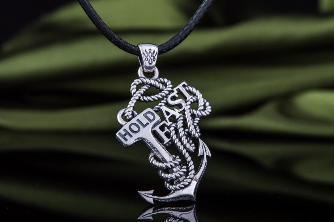 Silver Anchor Chain Necklace - Men's Sailor Pendant for Ocean Lover ...