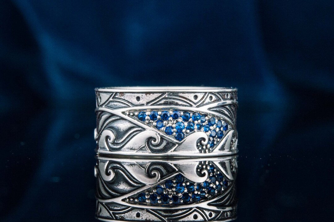 Sterling Silver Ocean Ring, Waves Ring, Ocean Jewelry, Nature Ring ...