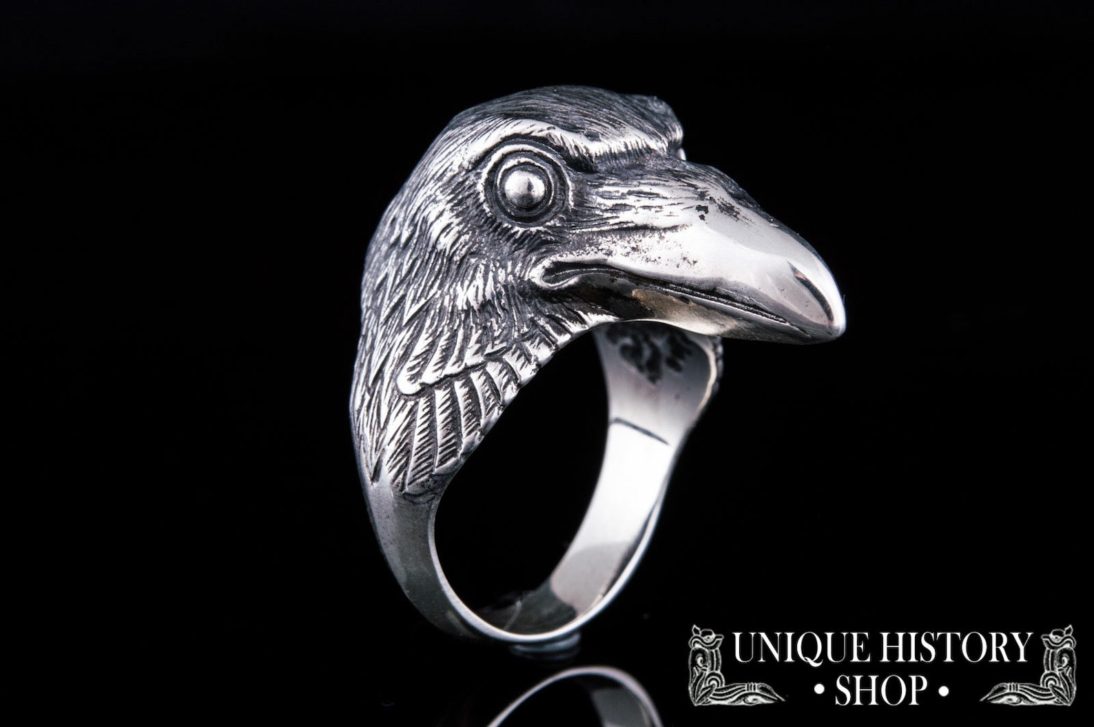 Viking Odin Raven Ring Silver Norse Ring Viking Ring Hugin - Etsy