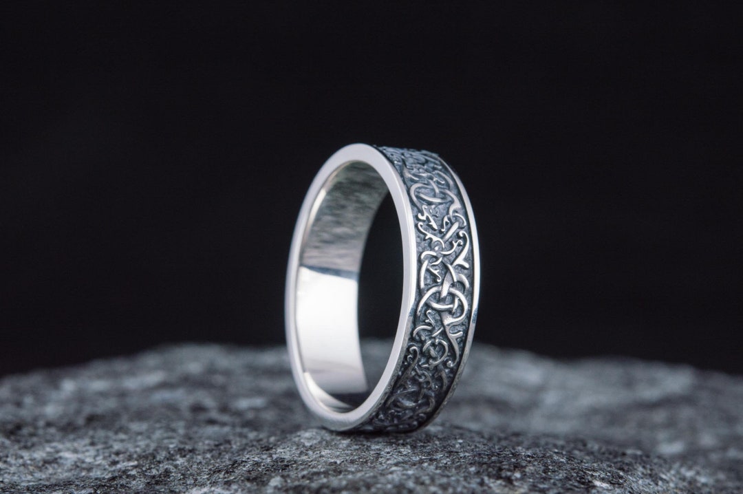 Old Norse Pattern Ring, Viking Tracery Ring, Silver Viking Ring ...