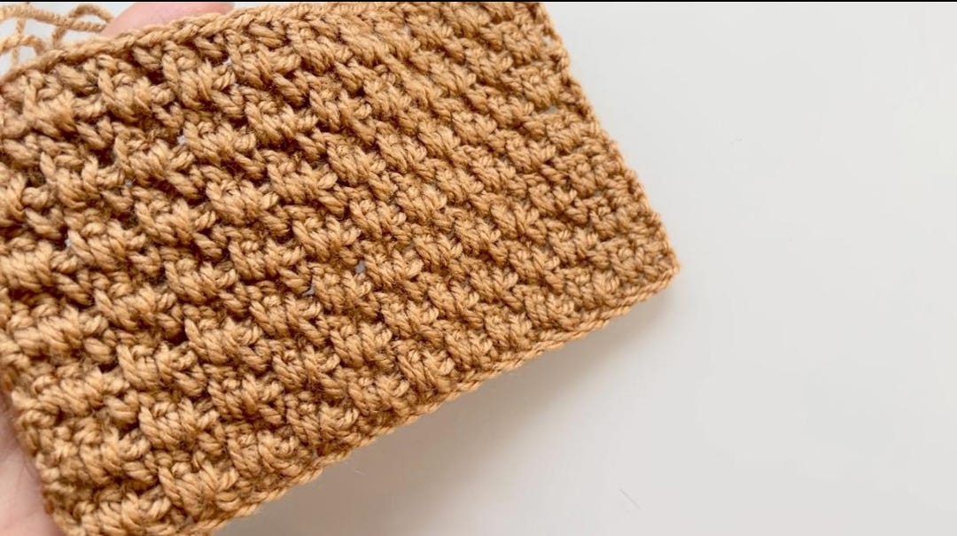 Crochet Modern Moss Stitch Pattern PDF + Video Tutorial for Blankets ...